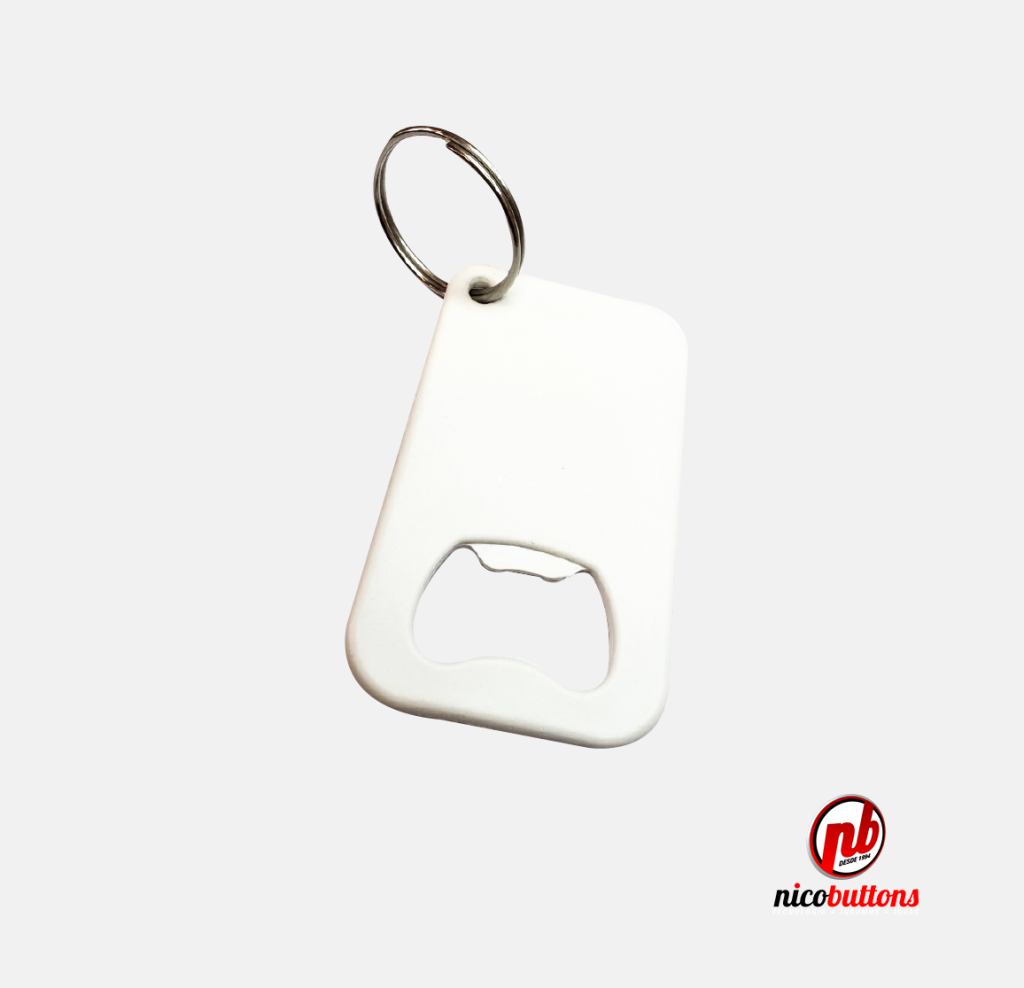 LLAVERO PLASTICO SUBLIMABLE DESTAPADOR (40X70) MM - Nicobuttons