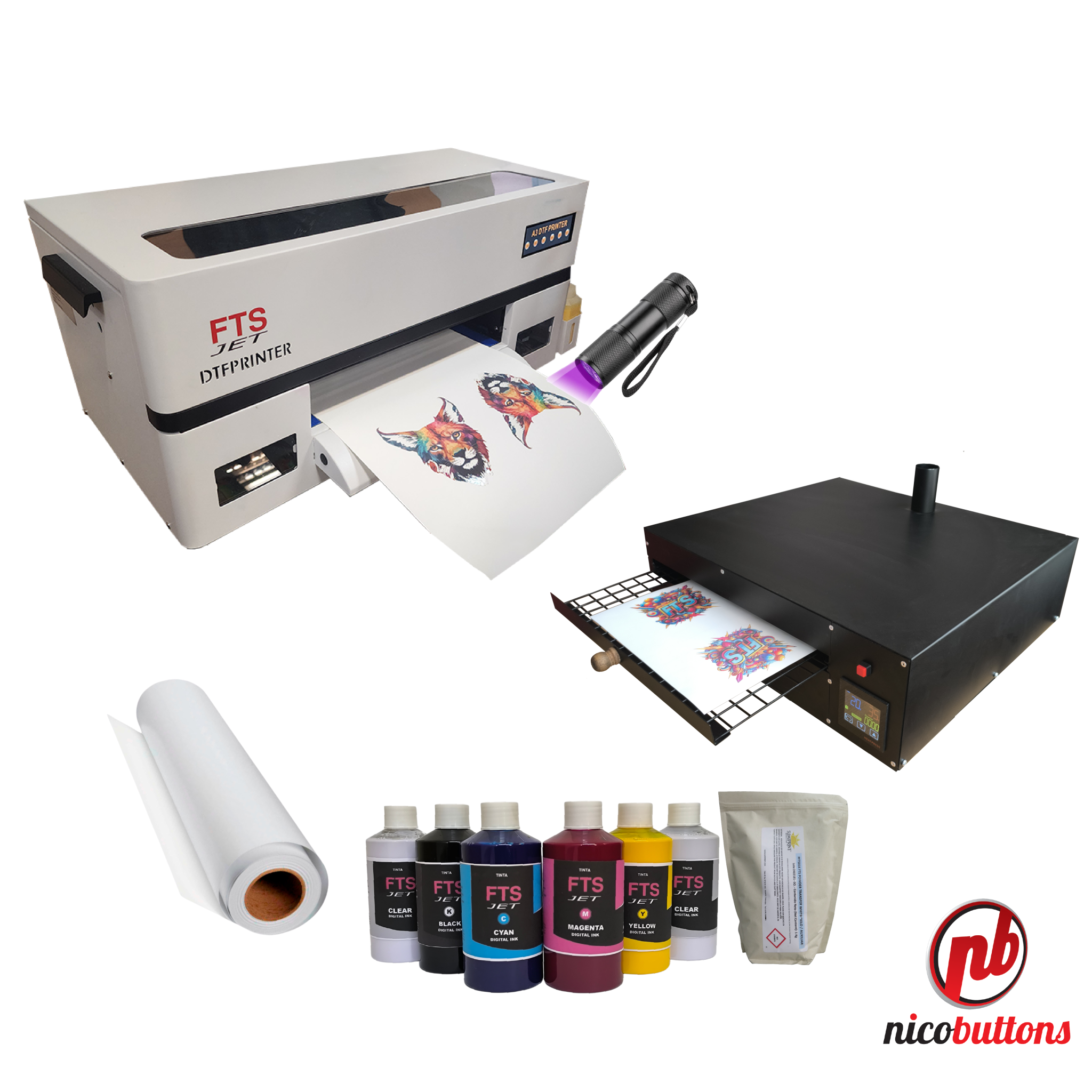 KIT INSUMOS FTS PARA IMPRESORA A4 - Nicobuttons